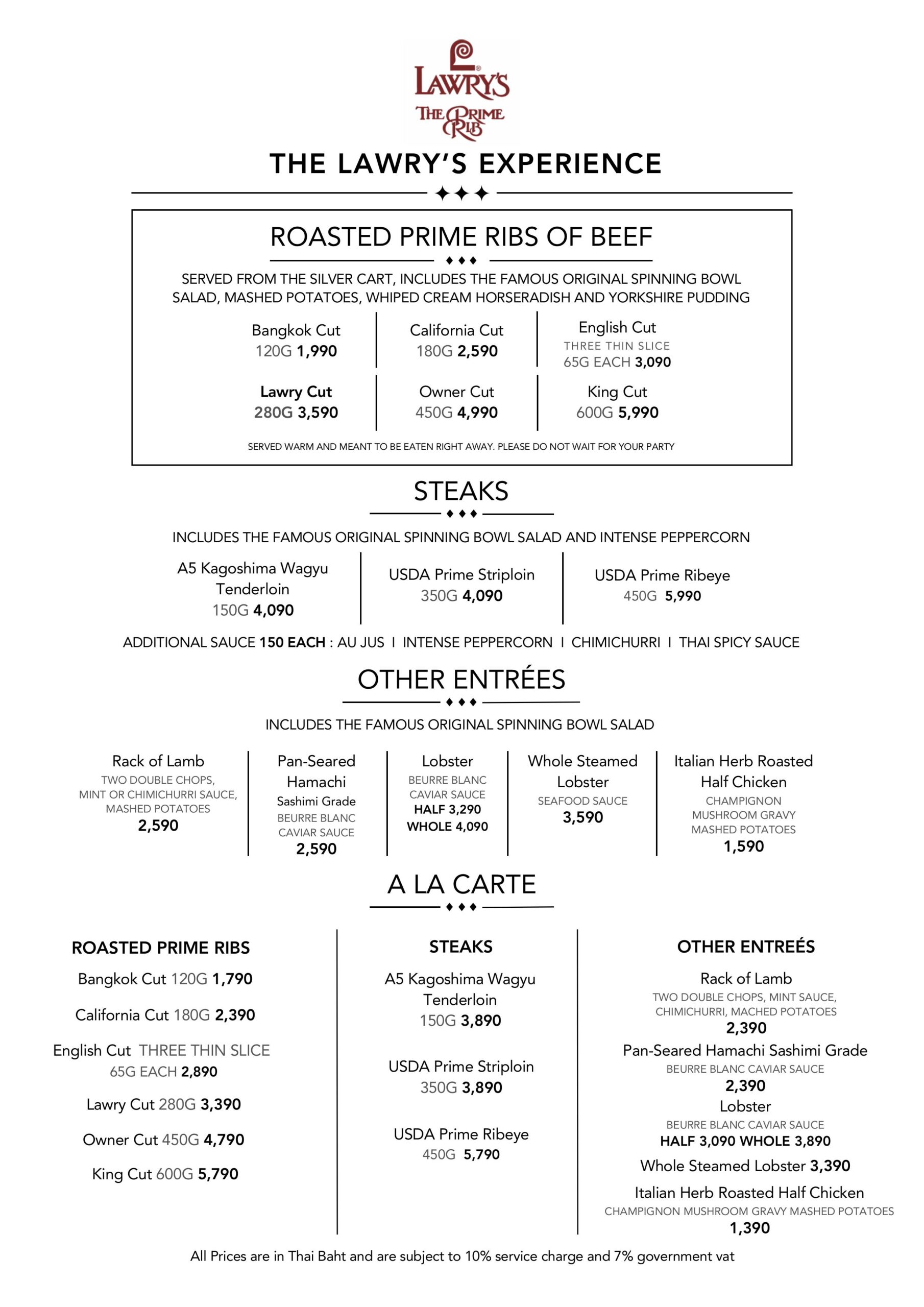 Our Menu - Lawry’s Restaurants, Inc.